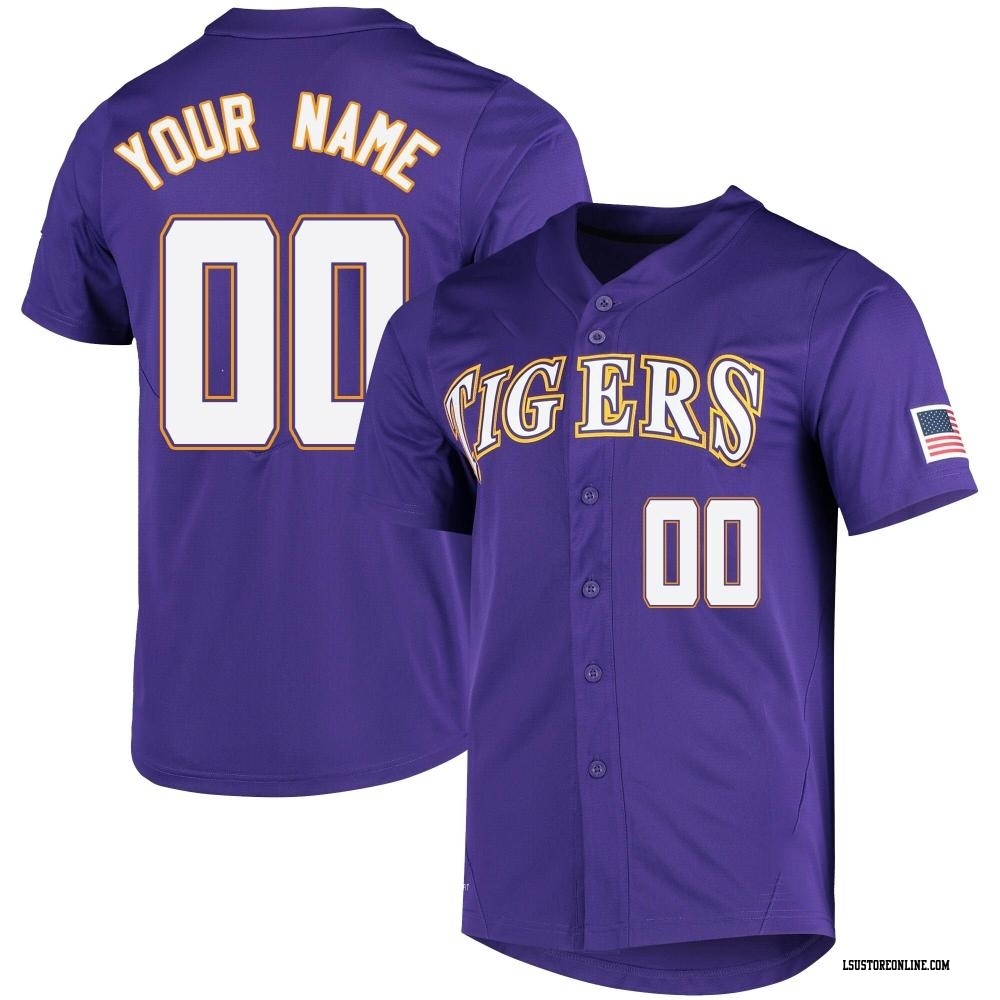 Custom Replica Purple Men's LSU Tigers Vapor Untouchable Full-Button ...